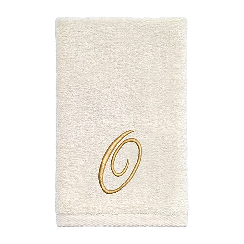 Avanti Monogram Initial Script Ivory & Gold Bath Towel  27 x 52 - O