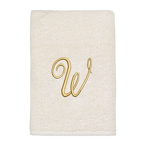 Click here for Avanti Monogram Initial Script Ivory & Gold Bath T... prices