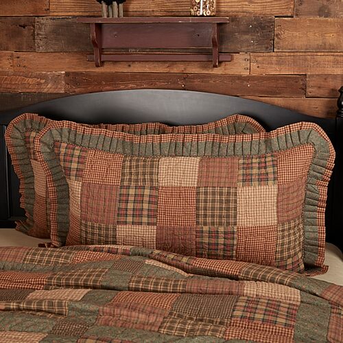 Click here for VHC Brands Cinnamon Plaid Reversible Pillow Sham... prices