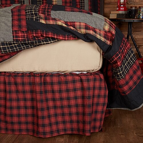 Click here for VHC Brands Shasta Cabin Bed Skirt  One Size  Red prices