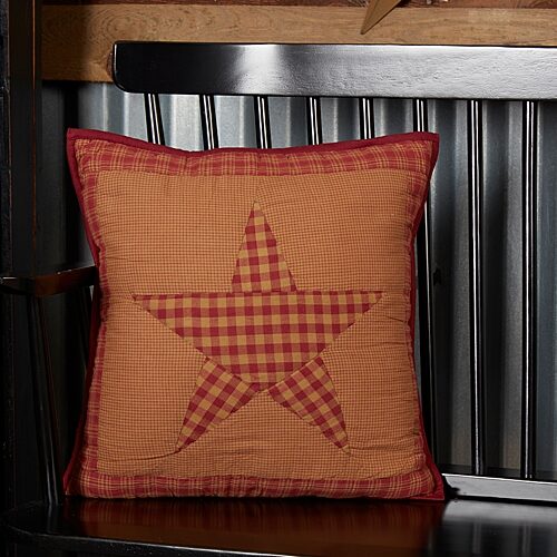 Click here for VHC Brands Cody Burgundy Star 16x16 Throw Pillow... prices