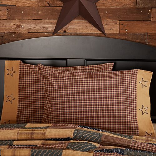 Click here for VHC Brands Patriotic Patch Pillowcases  One Size... prices