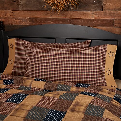Click here for VHC Brands Patriotic Patch Pillowcases  One Size... prices