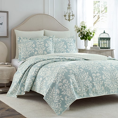 Click here for Laura Ashley Rowland Floral Reversible Quilt Set... prices