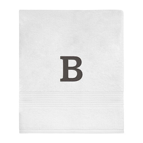 Click here for Avanti Block Monogram White/Grey Bath Towel Collec... prices