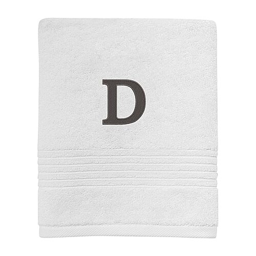 Avanti Block Monogram Initial Cotton Bath Towels