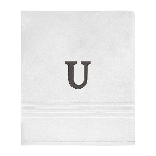 Click here for Avanti Block Monogram White/Grey Bath Towel Collec... prices