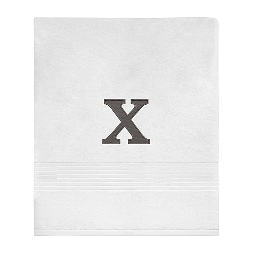 Click here for Avanti Block Monogram White/Grey Bath Towel Collec... prices