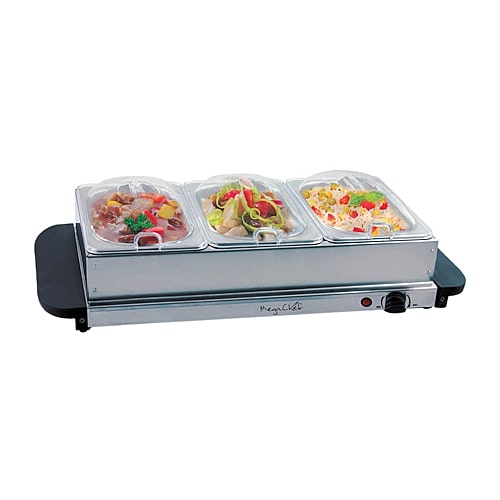 MegaChef Buffet Server & Food Warmer  One Size  Silver