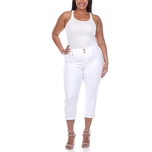 Click here for Plus Size White Mark Capri Jeans prices