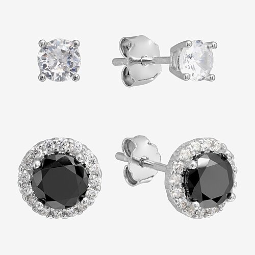 Click here for Silver Treasures Stud Womens Cubic Zirconia Sterli... prices