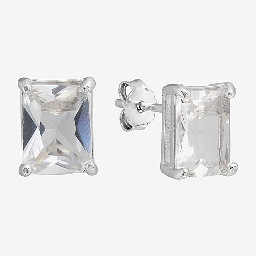 Click here for Silver Treasures Crystal Sterling Silver 8.3mm Stu... prices