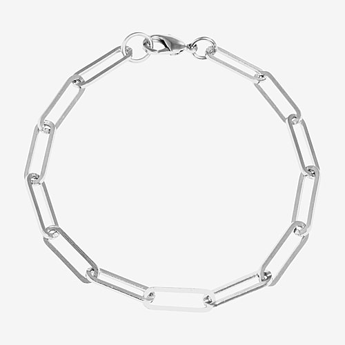 Silver Reflections Womens Pure Silver Over Brass 7.25 Inch Solid Paperclip Chain Bracelet  One Size