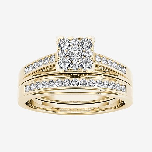 Click here for 1/2 CT.T.W. Natural Diamond Square 10K Yellow Gold... prices