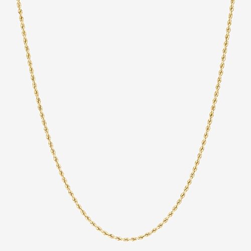 Click here for 14K Yellow Gold 18-24 1.35mm Hollow Rope Chain Nec... prices