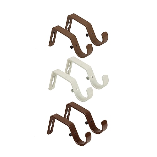 Rod Desyne 1 Metal Faux Wood 2-pc. Curtain Rod Brackets  One Size  White