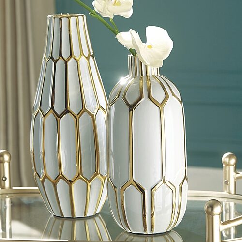 Signature Design by Ashley Mohsen 2-pc. Vase  One Size  White
