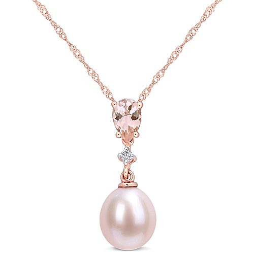 Click here for Womens Diamond Accent Dyed Pink Cultured Freshwate... prices