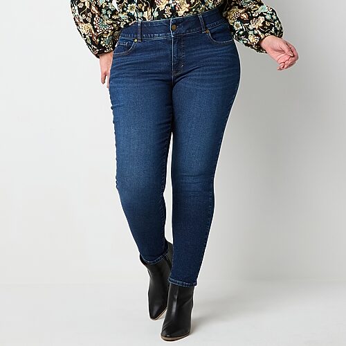 Click here for a.n.a Womens Plus Mid Rise Skinny Fit Jean  26w Lo... prices
