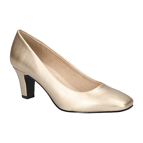 Easy Street Womens Poet Square Toe Pumps - Gold