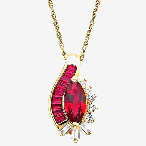Click here for Lab-Created Ruby and Lab-Created White Sapphire 14... prices