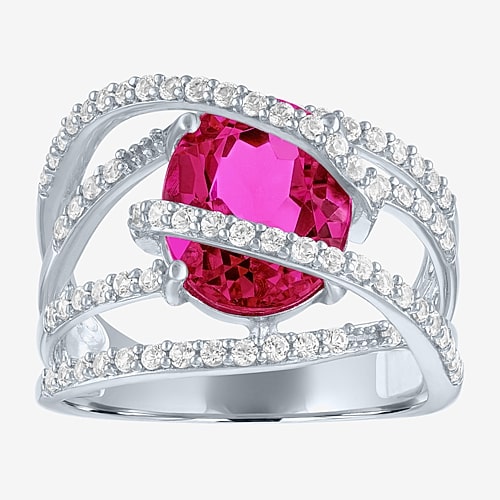 Click here for Womens Lab Created Red Ruby Sterling Silver Cockta... prices