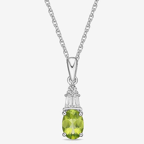 Click here for Genuine Peridot & Lab-Created White Sapphire Sterl... prices