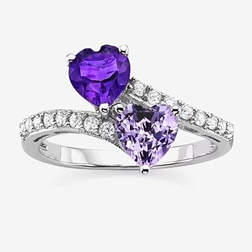 Click here for Genuine Amethyst & Lab-Created White Sapphire Doub... prices