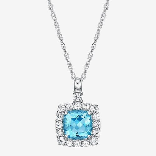 Click here for Womens Gemstone Sterling Silver Pendant Necklace... prices