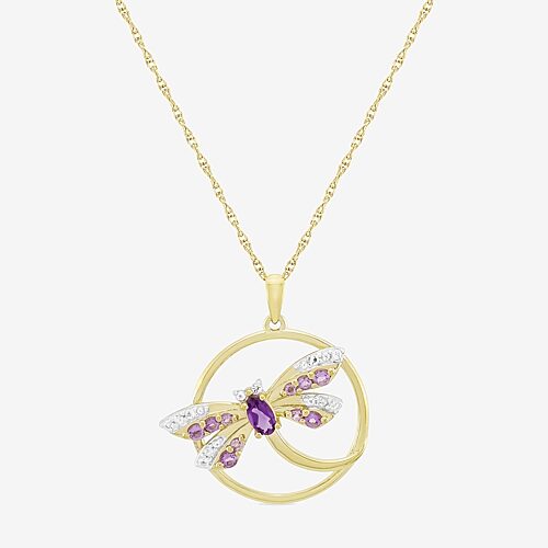 Click here for Dragonfly Womens Genuine Purple Amethyst 14K Gold... prices