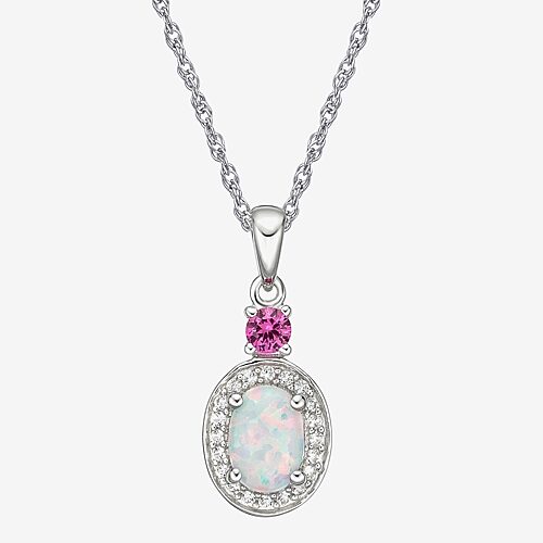 Click here for Womens Lab Created White Opal Sterling Silver 18 I... prices