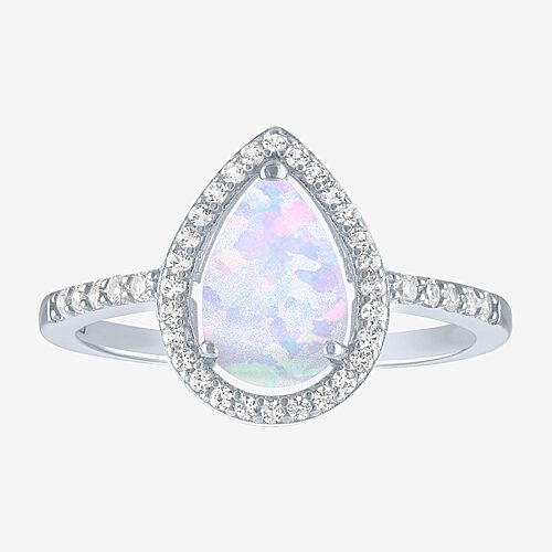 Click here for Yes  Please! Womens Lab Created White Opal Sterlin... prices