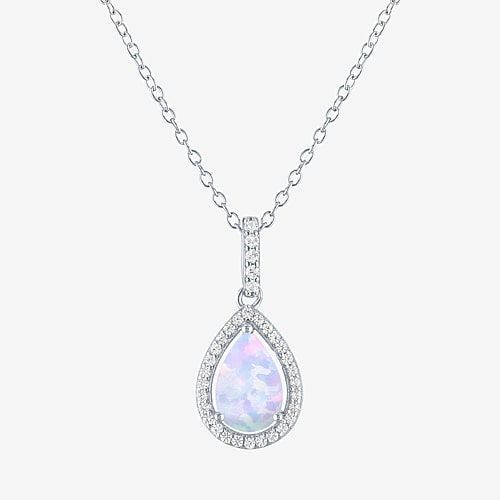 Click here for Yes  Please! Womens Lab Created White Opal Sterlin... prices