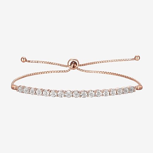 Click here for 1/10 CT. T.W. Natural White Diamond Bolo Bracelet... prices