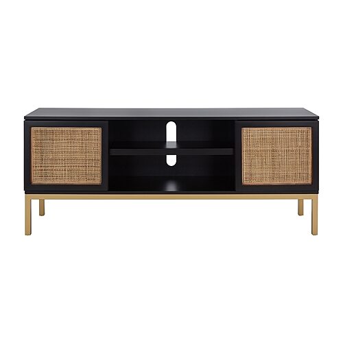 Click here for Zadie 1 Shelf Rattan Media Stand - Black/natural prices