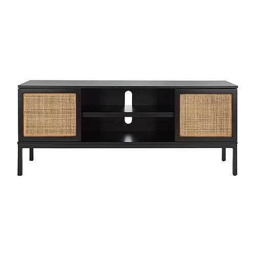 Click here for Zadie 1 Shelf Rattan Media Stand - Black/brown prices