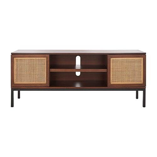 Click here for Zadie 1 Shelf Rattan Media Stand - Walnut/natural prices