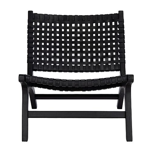 Click here for Luna Leather Woven Accent Chair - Black / black prices