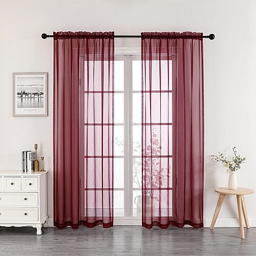 Click here for Crystal Sheer Rod Pocket Sheer Set of 2 Curtain Pa... prices