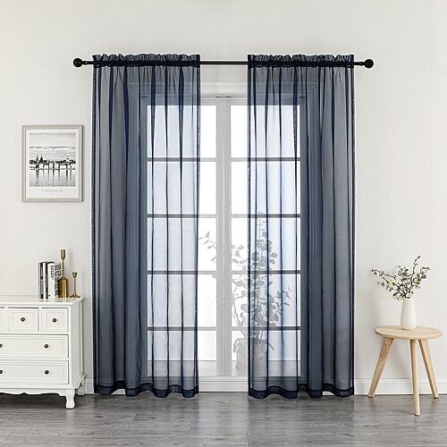Click here for Crystal Sheer Rod Pocket Sheer Set of 2 Curtain Pa... prices
