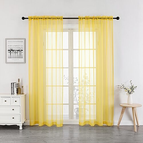 Click here for Crystal Sheer Rod Pocket Sheer Set of 2 Curtain Pa... prices