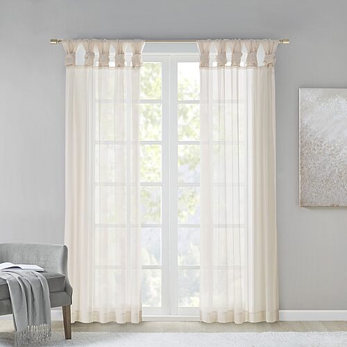 Click here for Madison Park Elowen Tab Top Sheer Set of 2 Curtain... prices