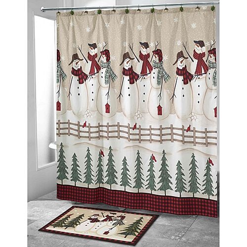 Click here for Avanti Snowman Gathering Shower Curtain  One Size... prices
