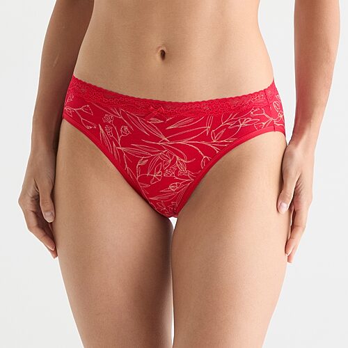 Click here for Ambrielle Cotton High Cut Panty  Xx-large  Red prices