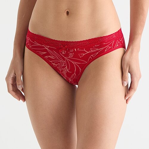 Click here for Ambrielle Cotton Bikini Panty  Small  Red prices