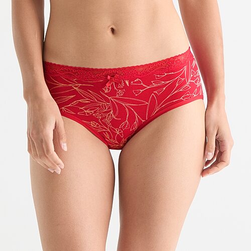 Click here for Ambrielle Cotton Brief Panty  Small  Red prices