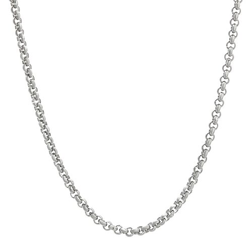 Click here for Mens Stainless Steel 18 2mm Rolo Chain  One Size... prices