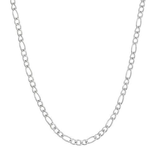 Click here for Mens Stainless Steel 18 3mm Figaro Chain  One Size... prices