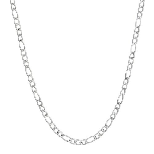 Click here for Mens Stainless Steel 30 3mm Figaro Chain  One Size... prices