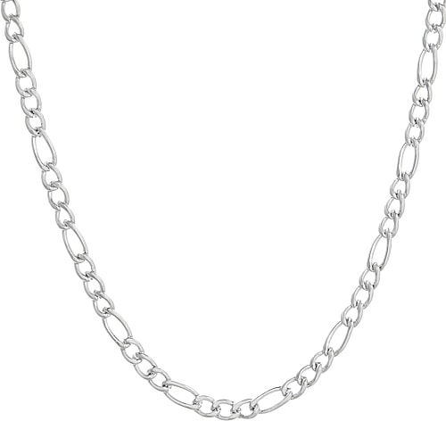 Click here for Mens Stainless Steel 18 4mm Figaro Chain  One Size... prices